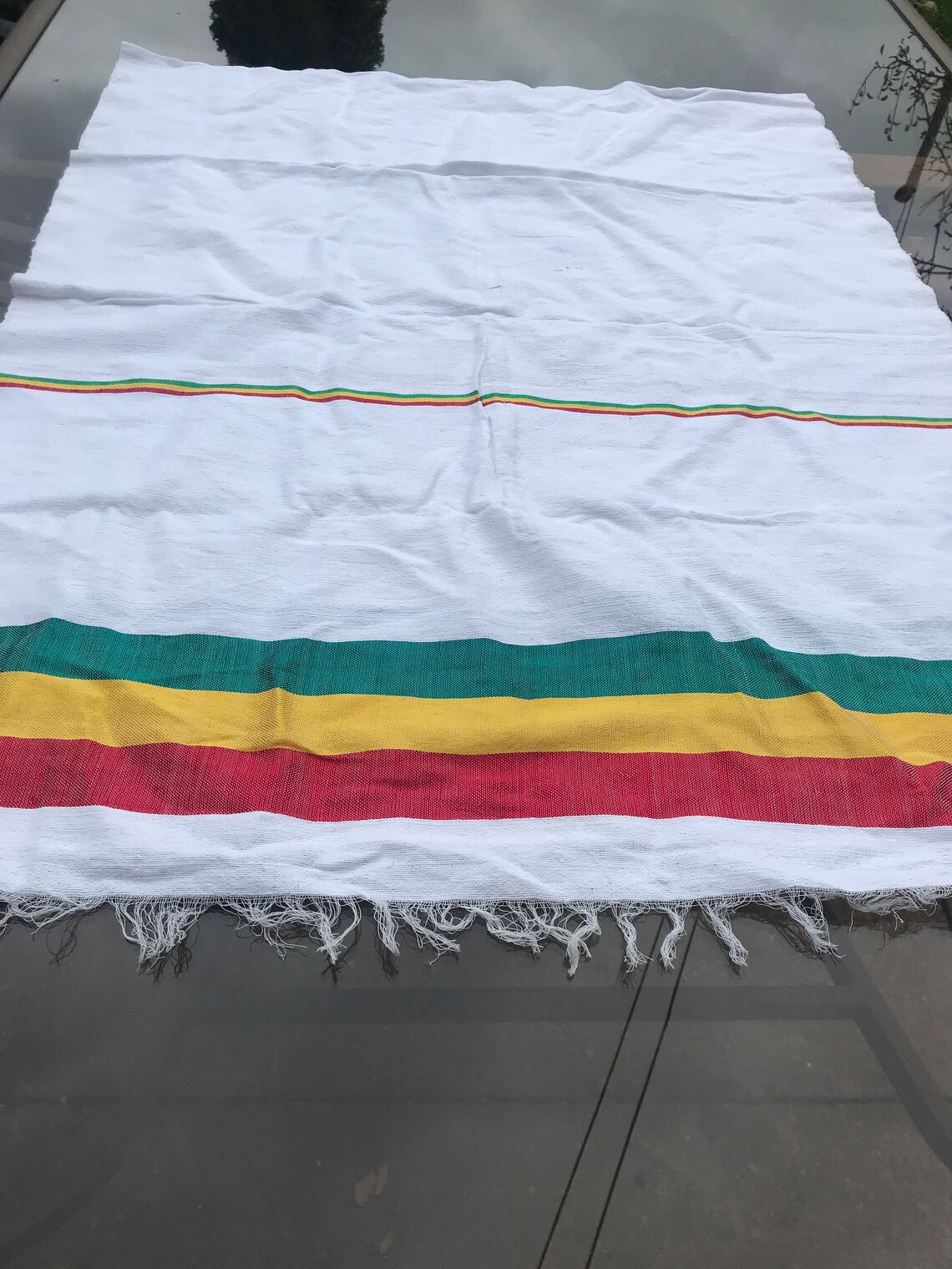 Ethiopian/ Rasta Green Yellow Red Stripe Handmade Cotton Scarf - Etsy