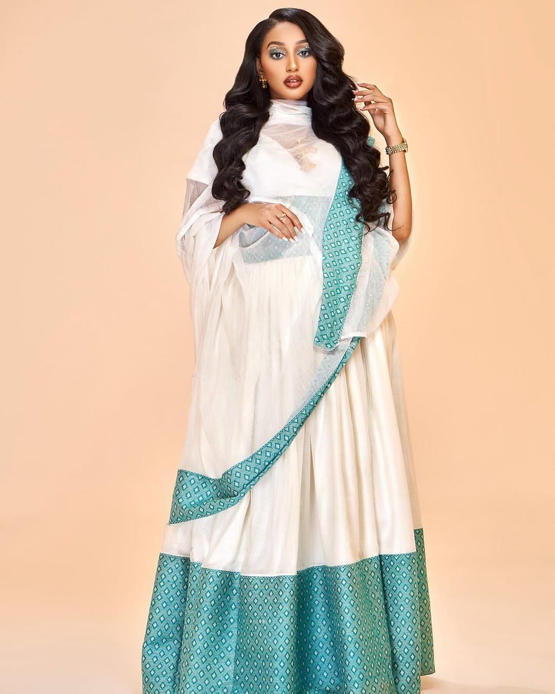 Ethiopian Habesha Kemis – Handwoven Cotton Dress With Tibeb Embroidery ...