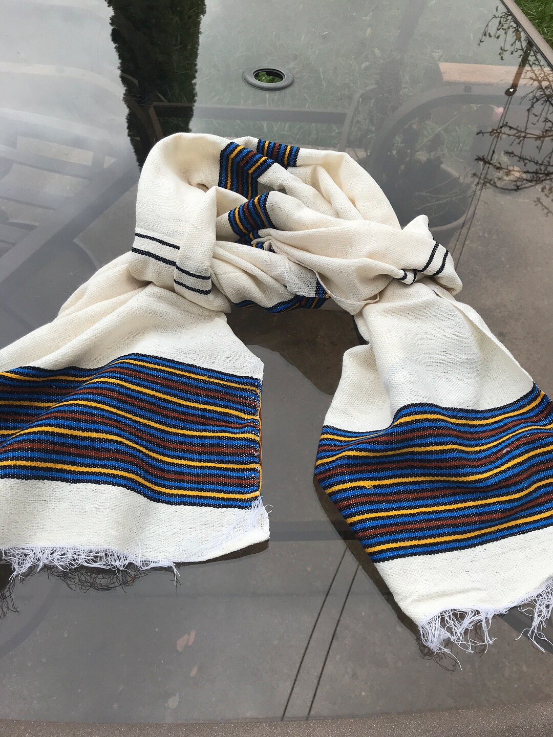 Ethiopian/ Rasta Harmony Colour Stripe Handmade 100% Cotton Scarf - Etsy