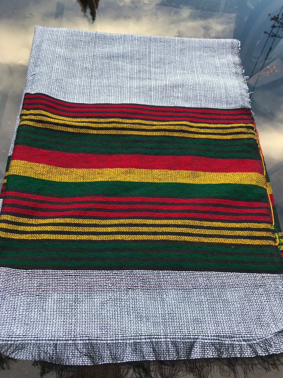 Ethiopian/ Rasta Green Yellow Red Stripe Handmade Cotton Scarf - Etsy