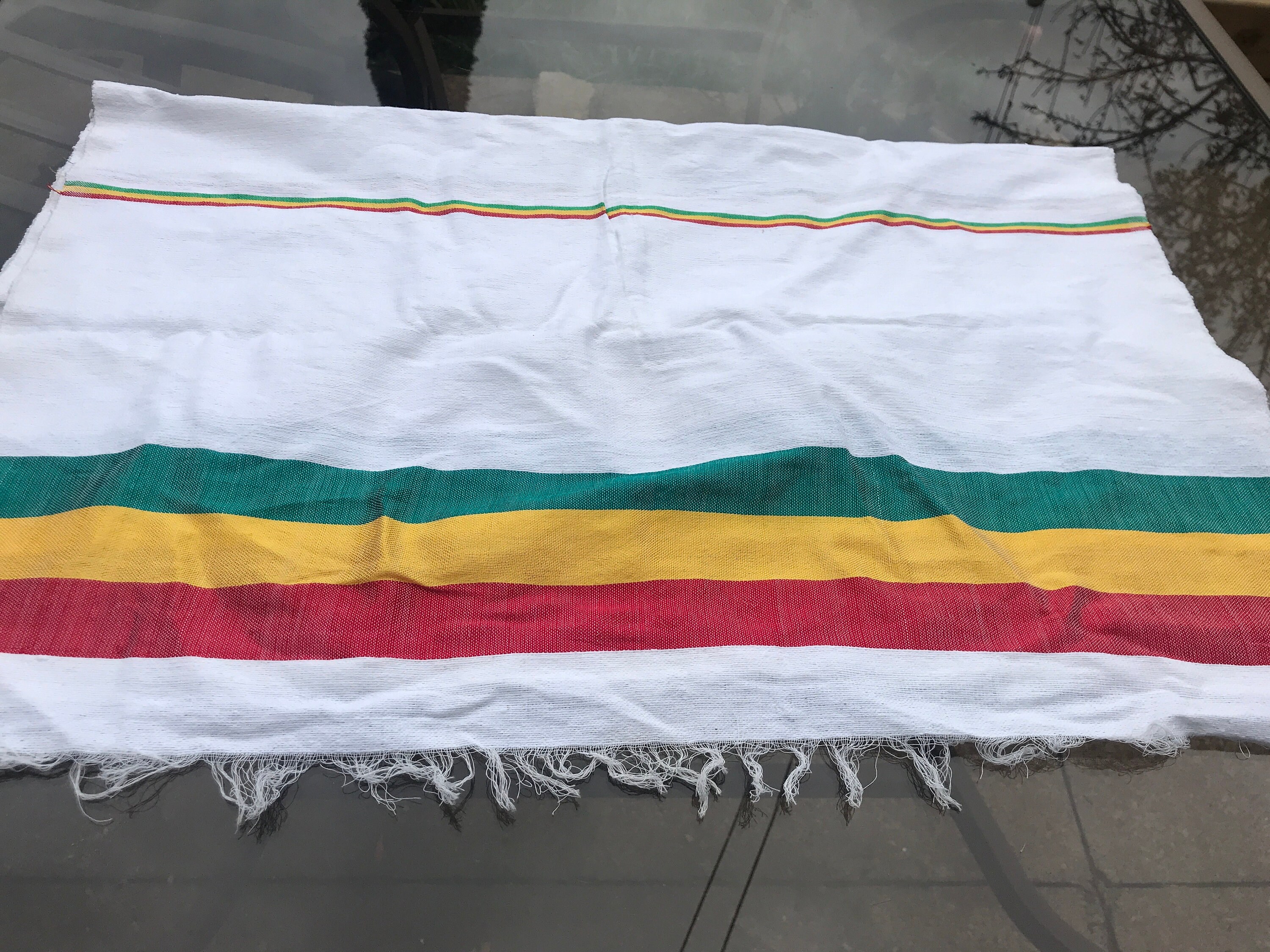 Ethiopian/ Rasta Green Yellow Red Stripe Handmade Cotton Scarf - Etsy