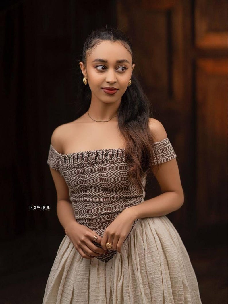 Handwoven Ethiopian Habesha Kemis Dress: Tibeb Embroidery, African ...