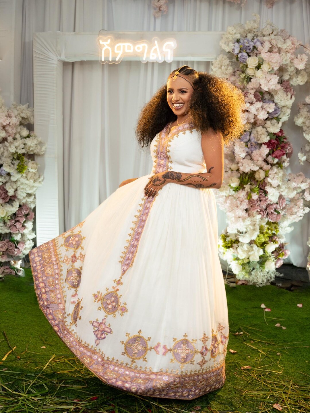Handwoven Habesha Kemis Dress: Ethiopian Cotton Tibeb Embroidery - Etsy