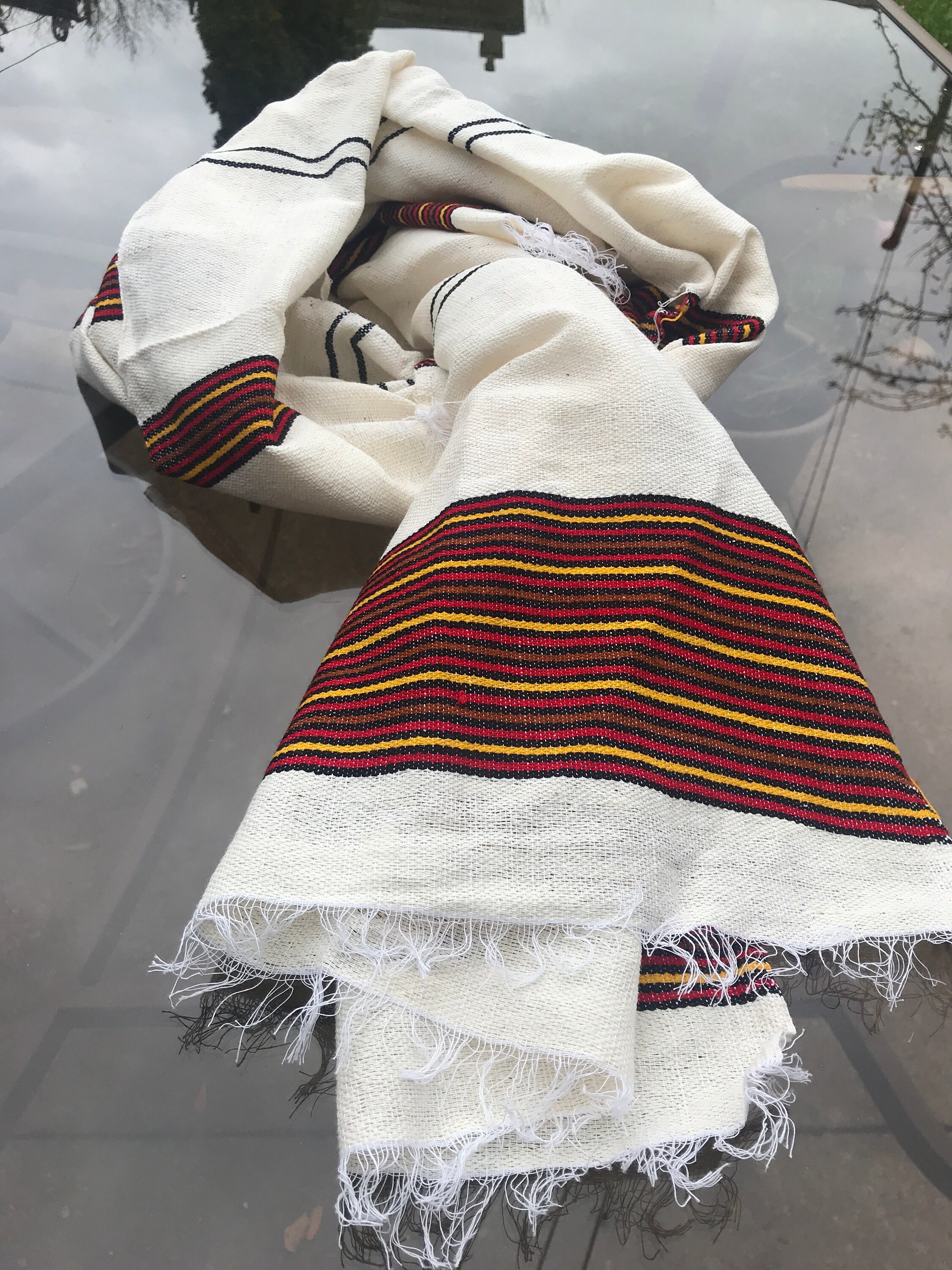 Ethiopian/ Rasta Harmony Colour Stripe Handmade 100% Cotton Scarf - Etsy