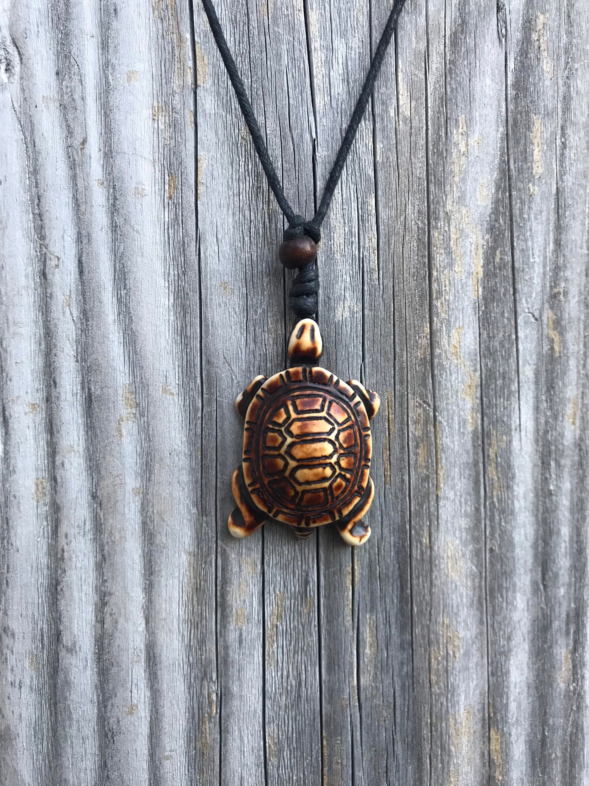 Handmade Bone Turtle Pendant Necklace - Unisex Turtle Jewellery - Etsy