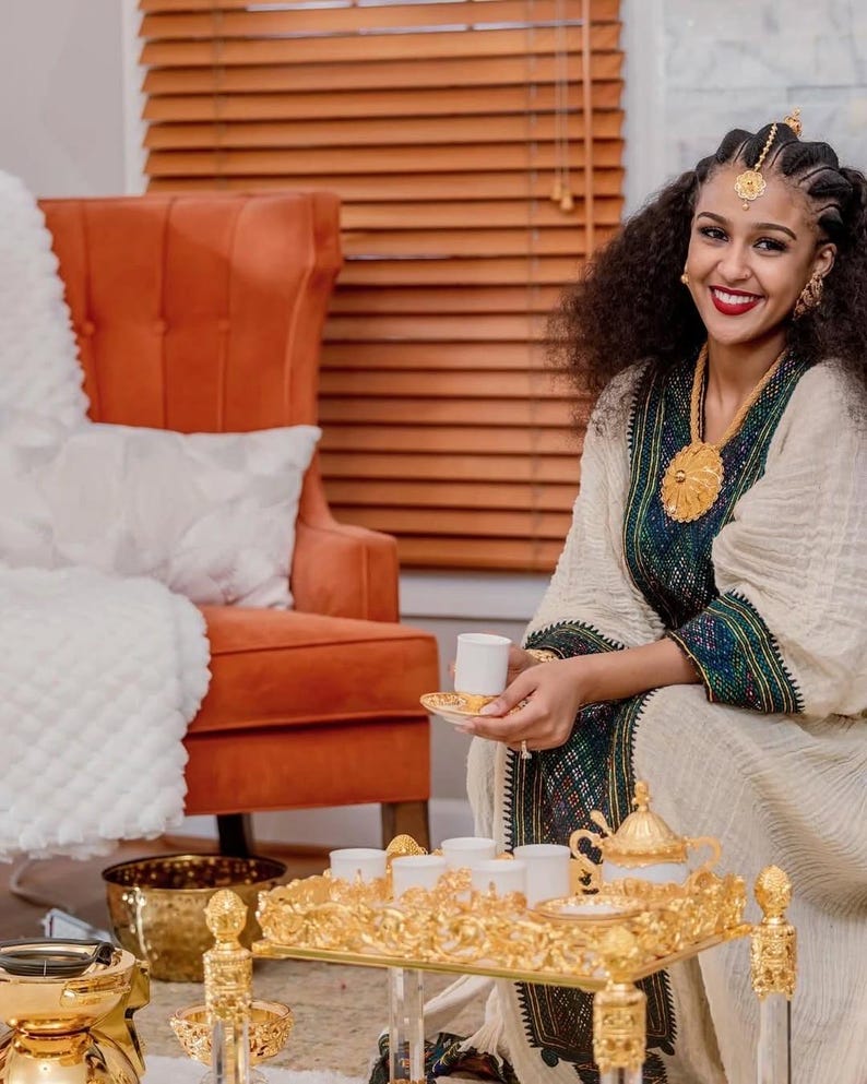 Axum Habesha Kemis – Handwoven Ethiopian/ertrian Cotton Dress With ...