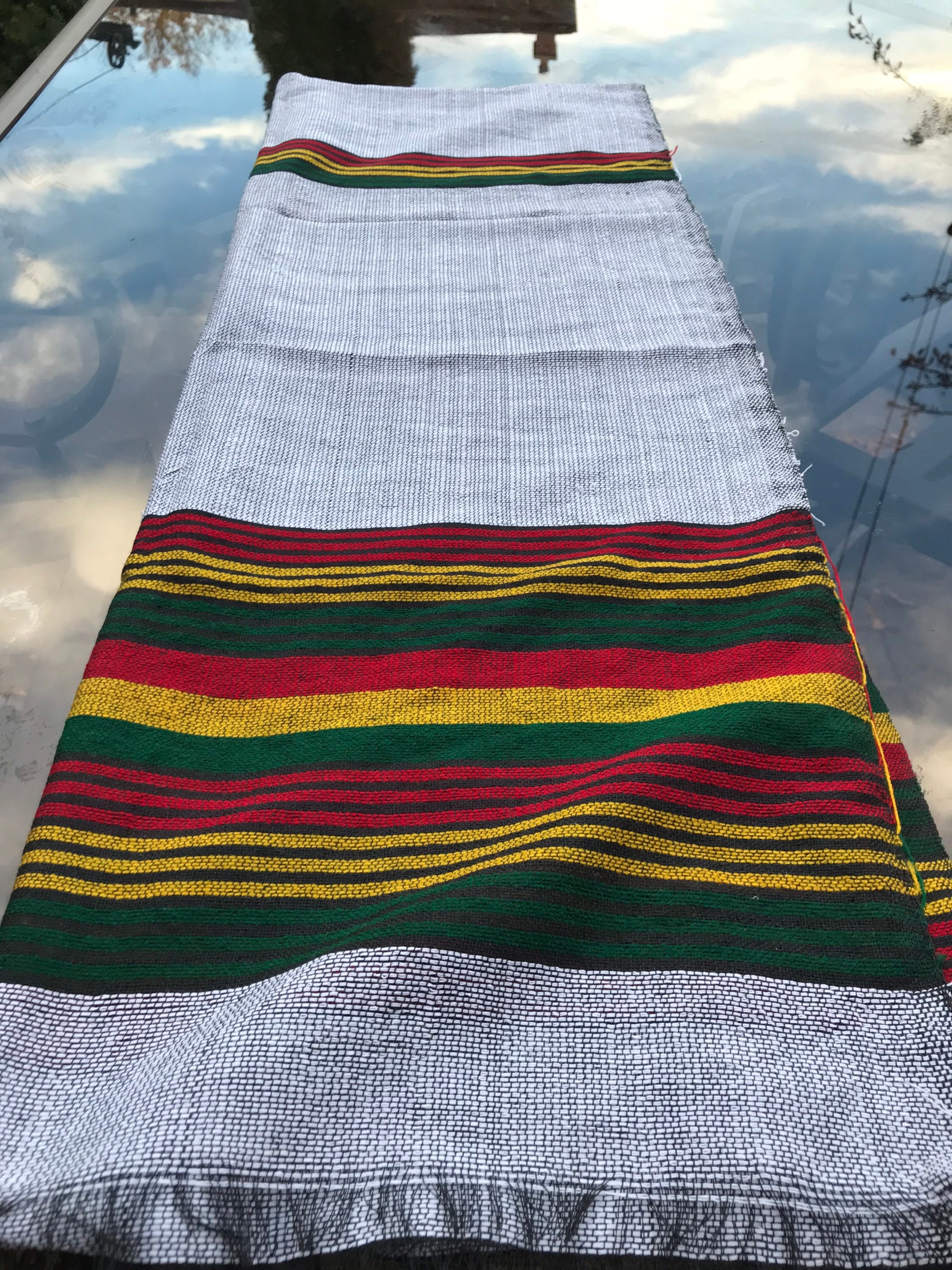 Ethiopian/ Rasta Green Yellow Red Stripe Handmade Cotton Scarf - Etsy
