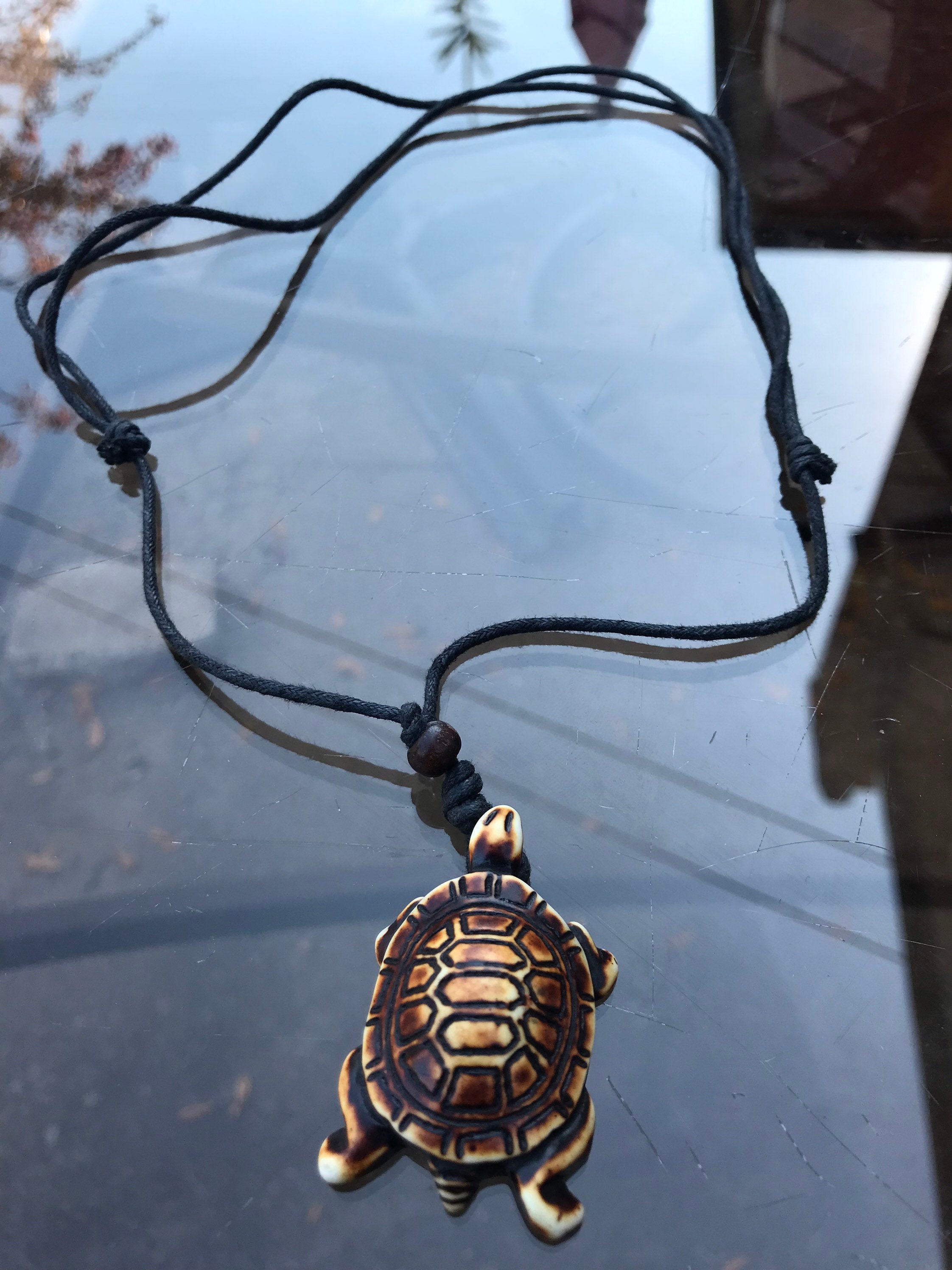 Handmade Bone Turtle Pendant Necklace - Unisex Turtle Jewellery - Etsy