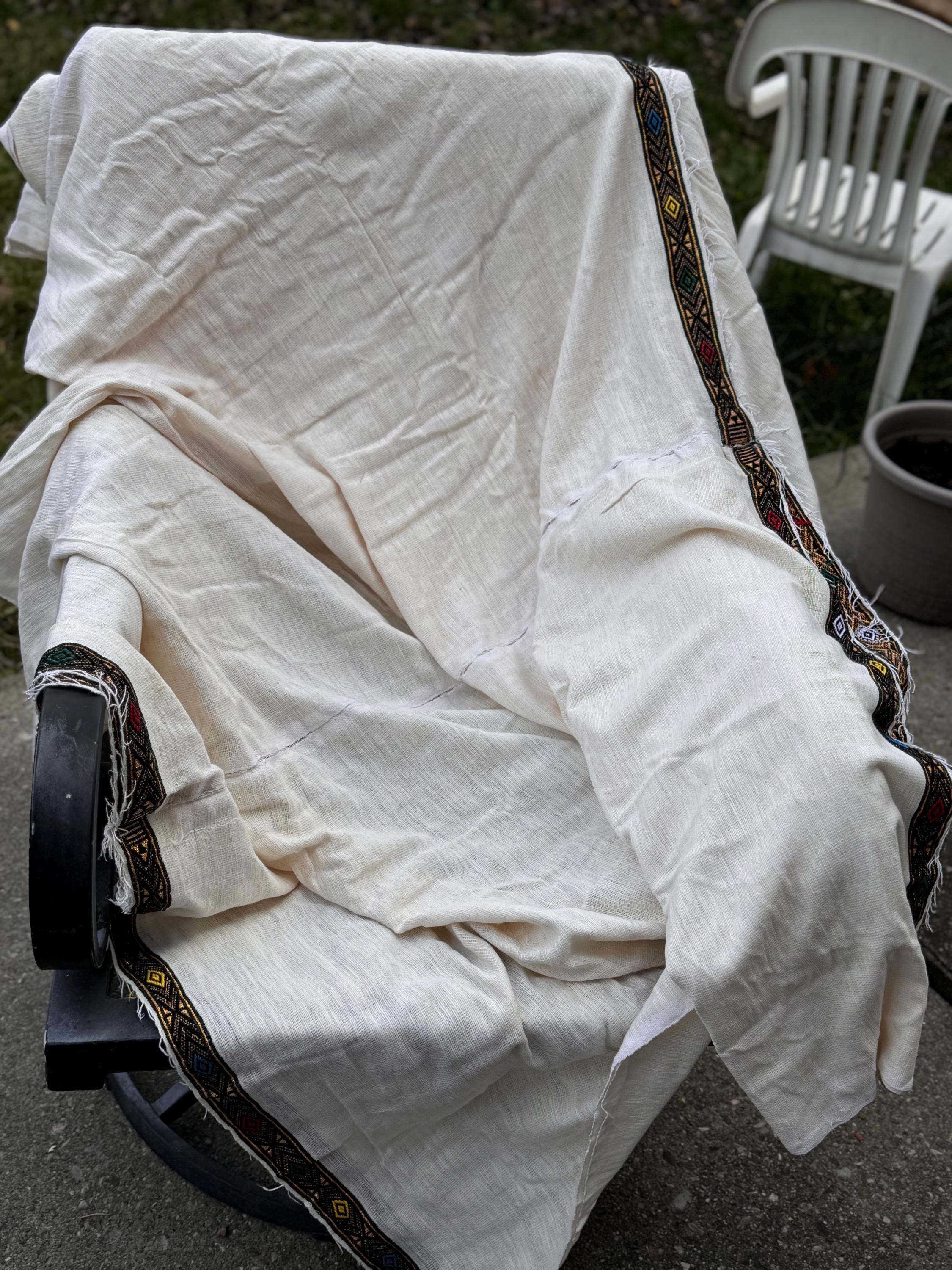 Handwoven Ethiopian Cotton Gabi – Traditional Shawl, Lightweight and ...