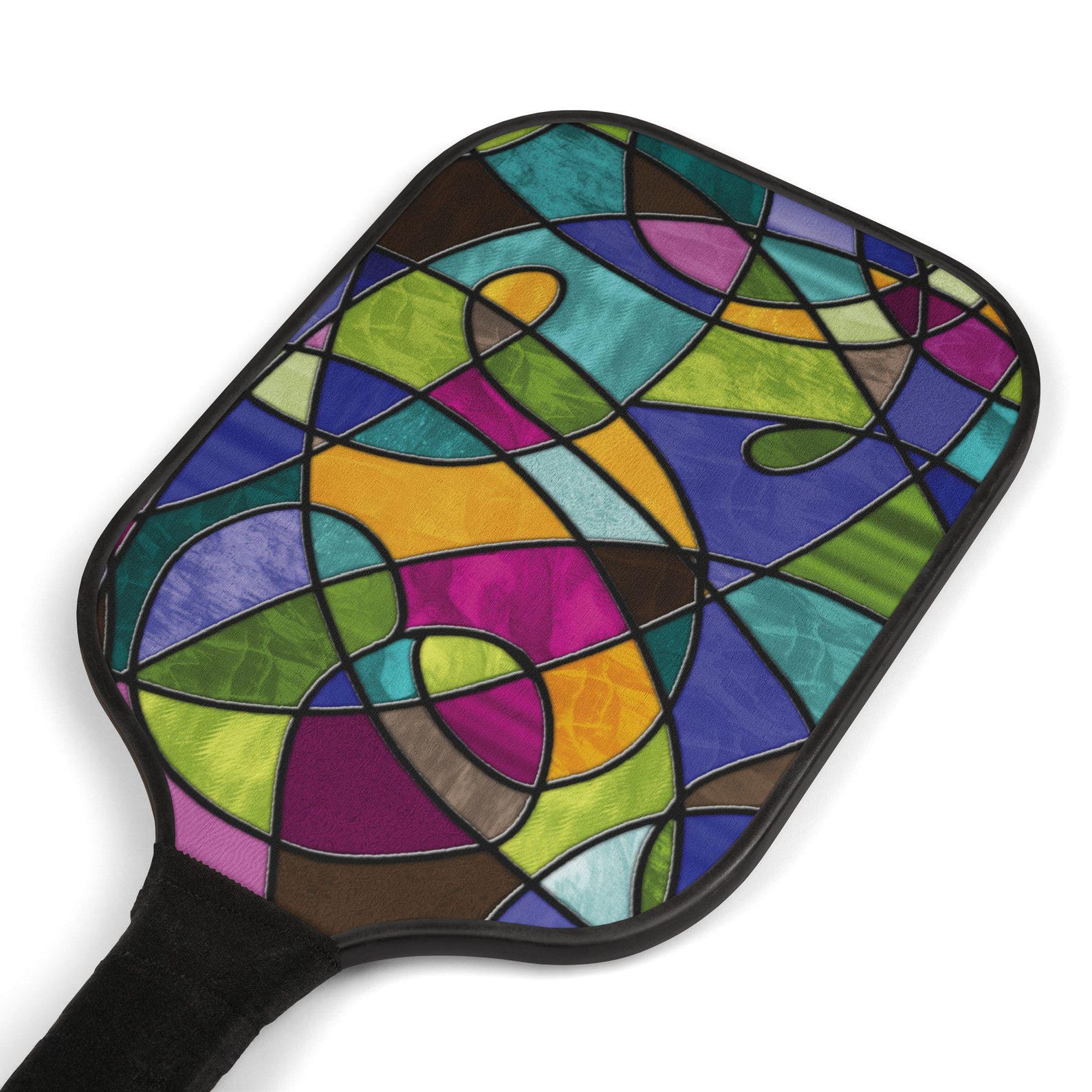 Vibrant Pickleball Set, Stained Glass Design, 14 Colorways, 2 Paddles ...