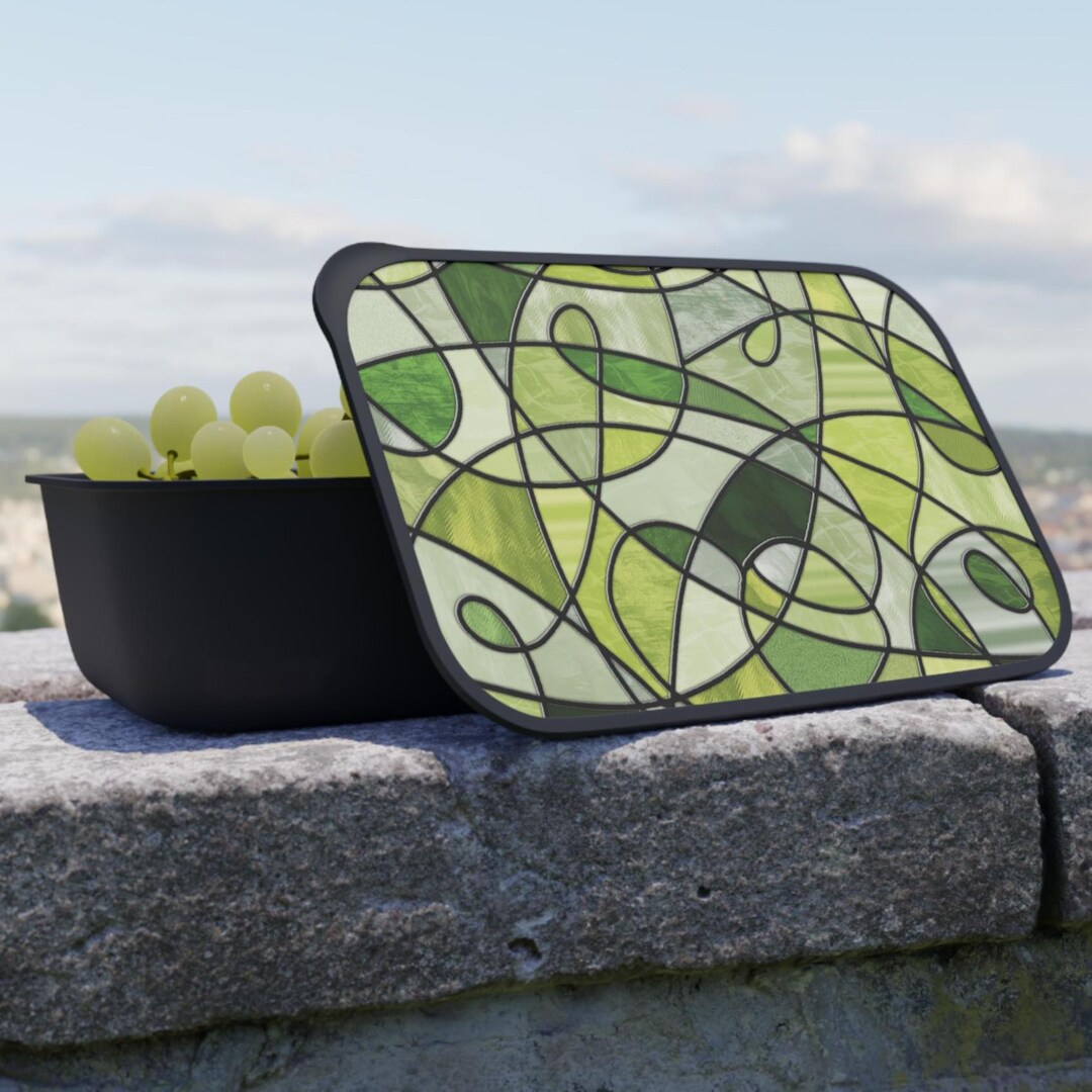 Stained Glass Bento Box, Eco-friendly PLA Lunch Box With Utensils ...