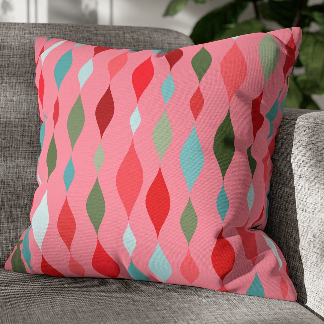 Retro Diner Diamonds Bubblegum Pink Square Pillow CASE ONLY, Modern ...