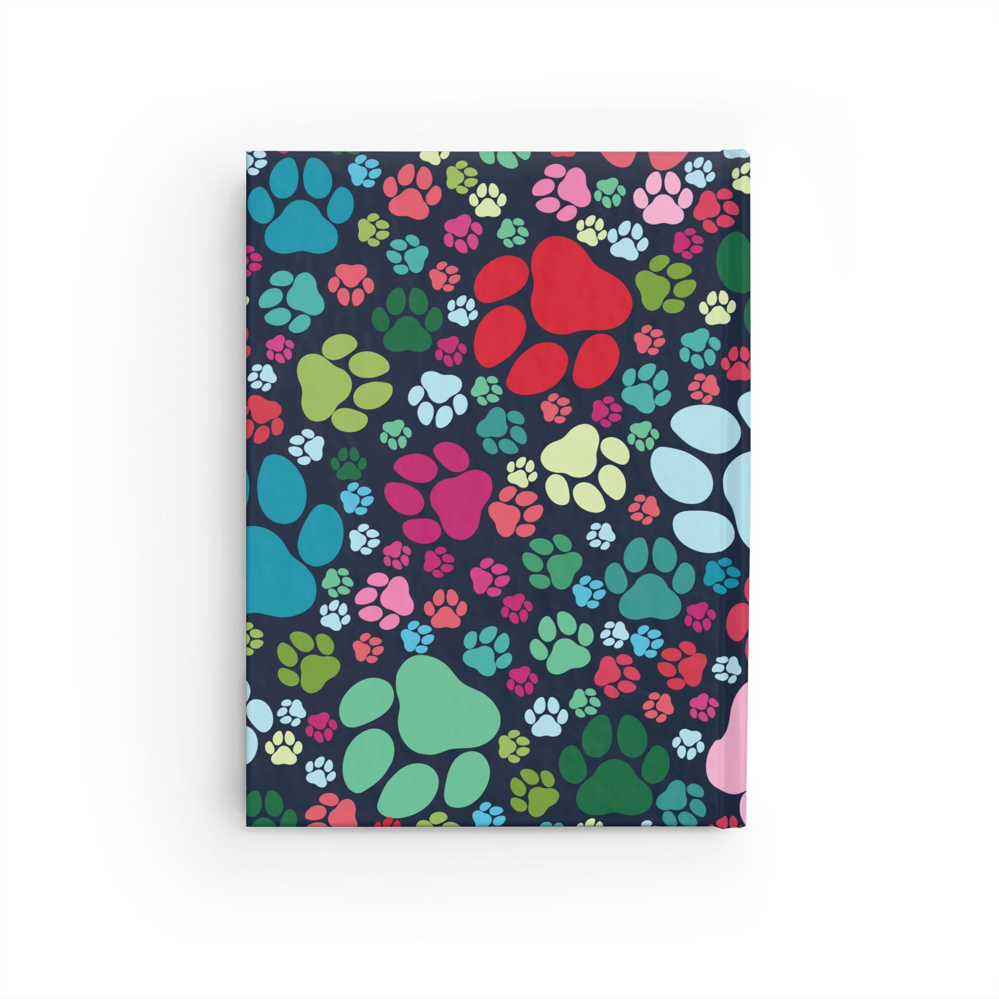 Blank Journal Paw Print Scatter Mid-mod Retro Palette on Navy - Etsy