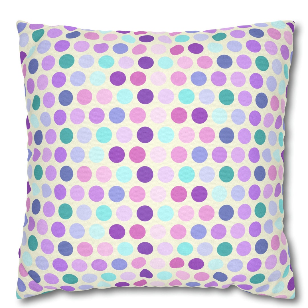 Alaska Sky Polka Dot Square Pillow CASE ONLY, Modern Pastel Winter ...