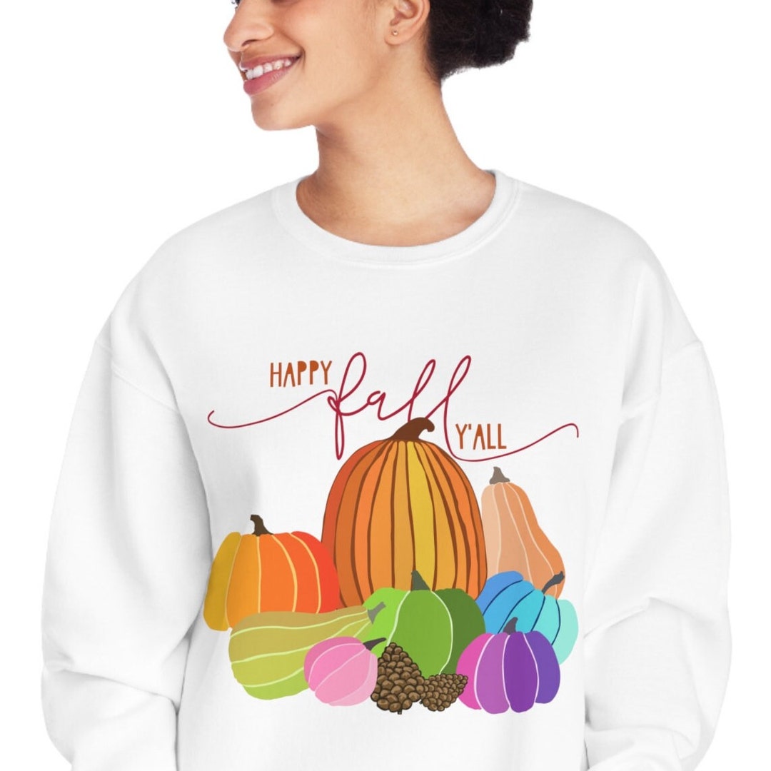 Crewneck Sweatshirt Unisex Nublend Pumpkin Pile Multi-color Pumpkins ...