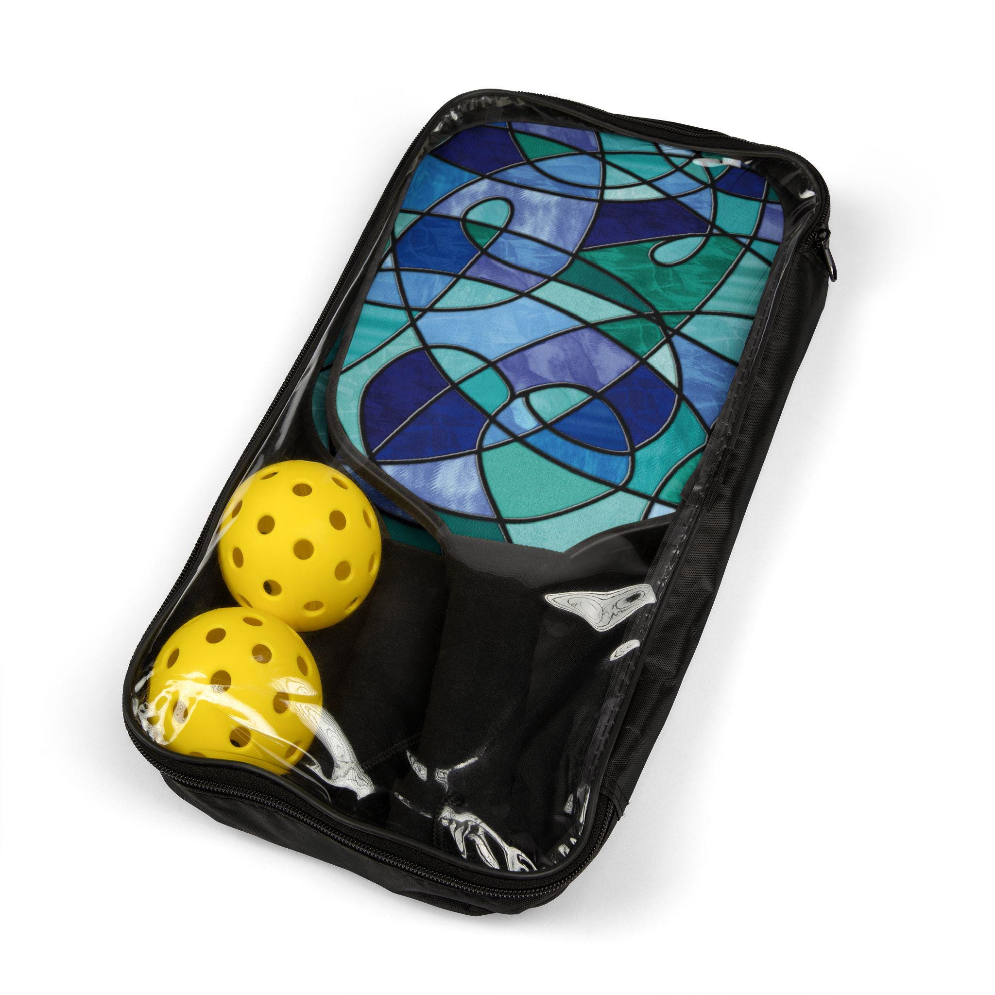 Vibrant Pickleball Set, Stained Glass Design, 14 Colorways, 2 Paddles ...