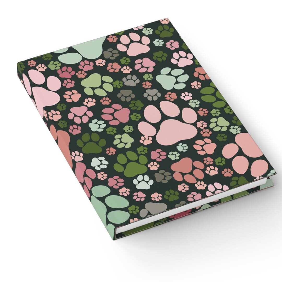 Blank Journal Paw Print Scatter English Garden Palette on Grey Art ...