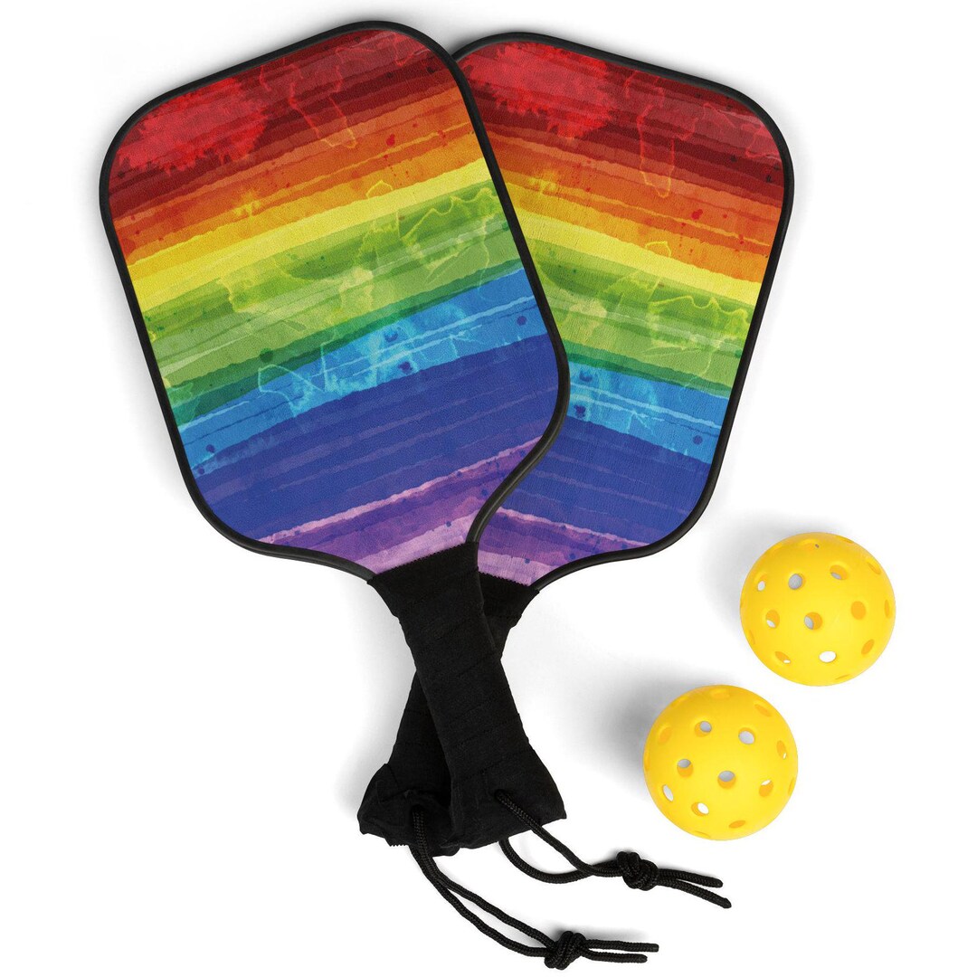 Watercolor Rainbow Pickleball Kit: Pickleball Set, Pickleball Gear ...