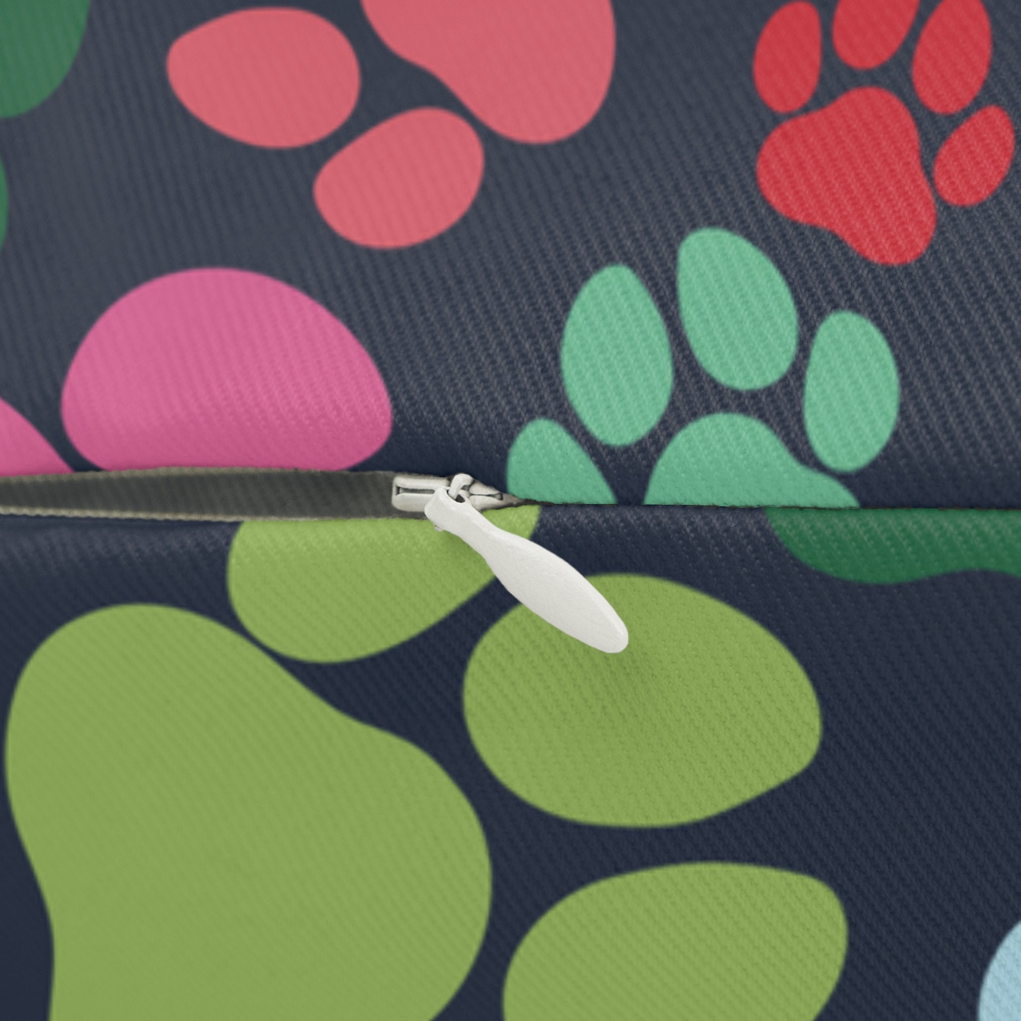 Lumbar Pillow Paw Print Scatter Pattern in a Mid-century Modern ...