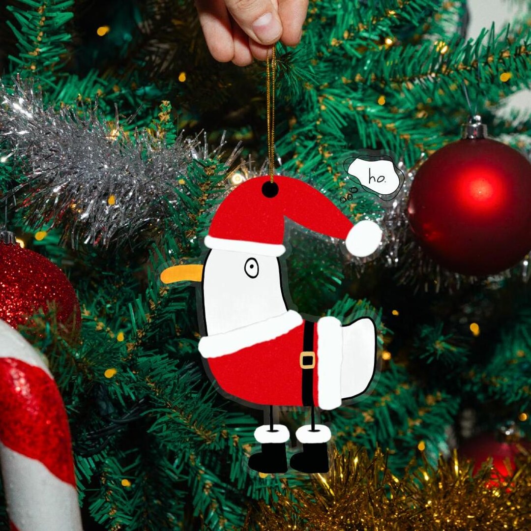 Whimsical Santa Seagull Ornament, Custom Cut Acrylic - Etsy