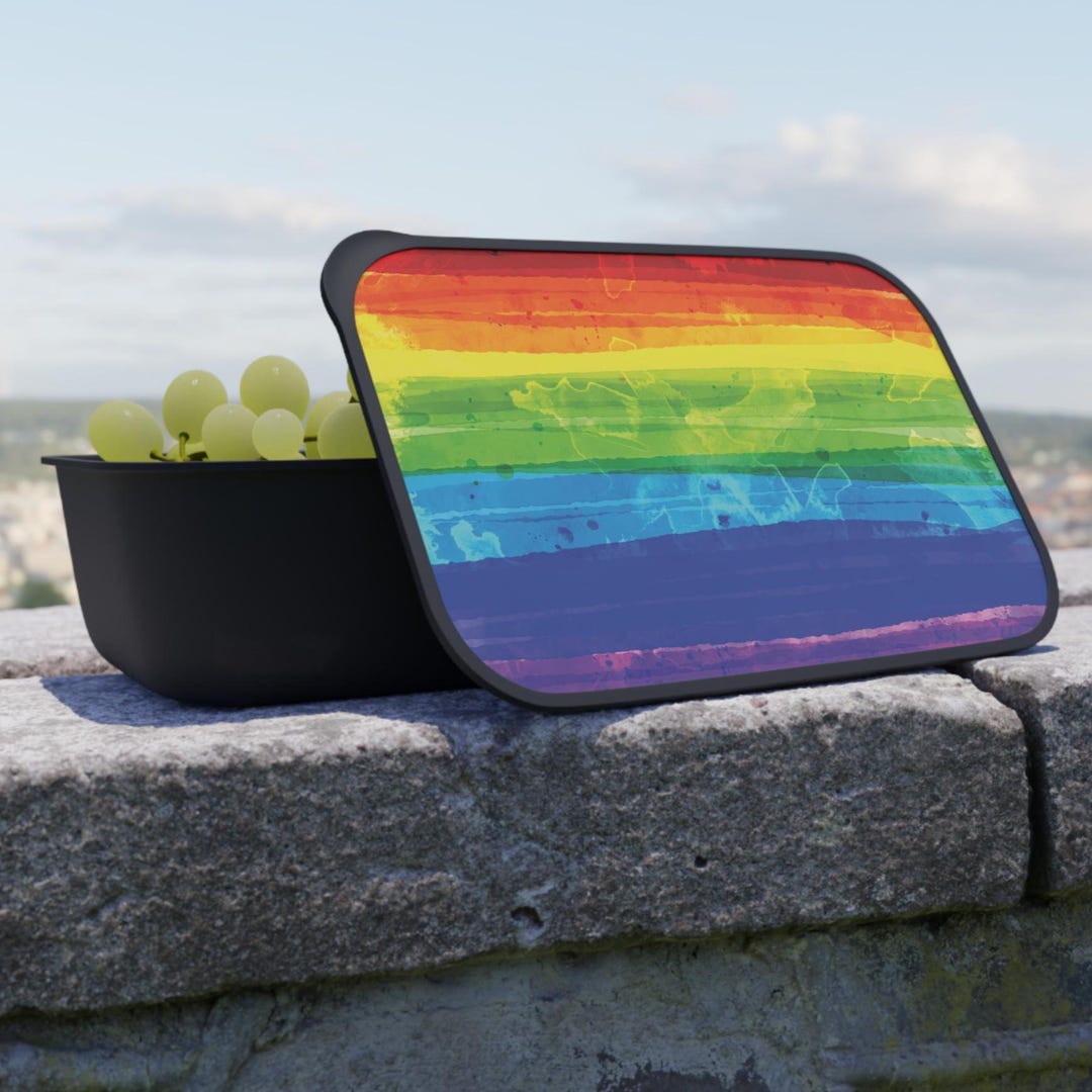 Watercolor Rainbow Bento Box, Eco-friendly PLA Lunch Container With ...