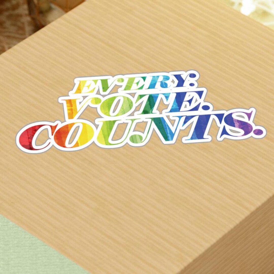 Every Vote Counts Kiss-cut Vinyl Decal Watercolor Rainbow Choice of 4 ...