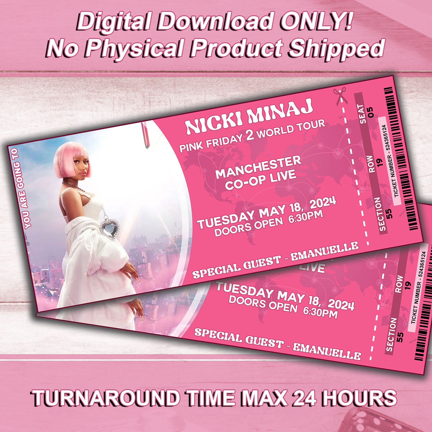 Nicki Minaj Pink Friday 2 Tour 2024 Concert Ticket Surprise, Nicki ...