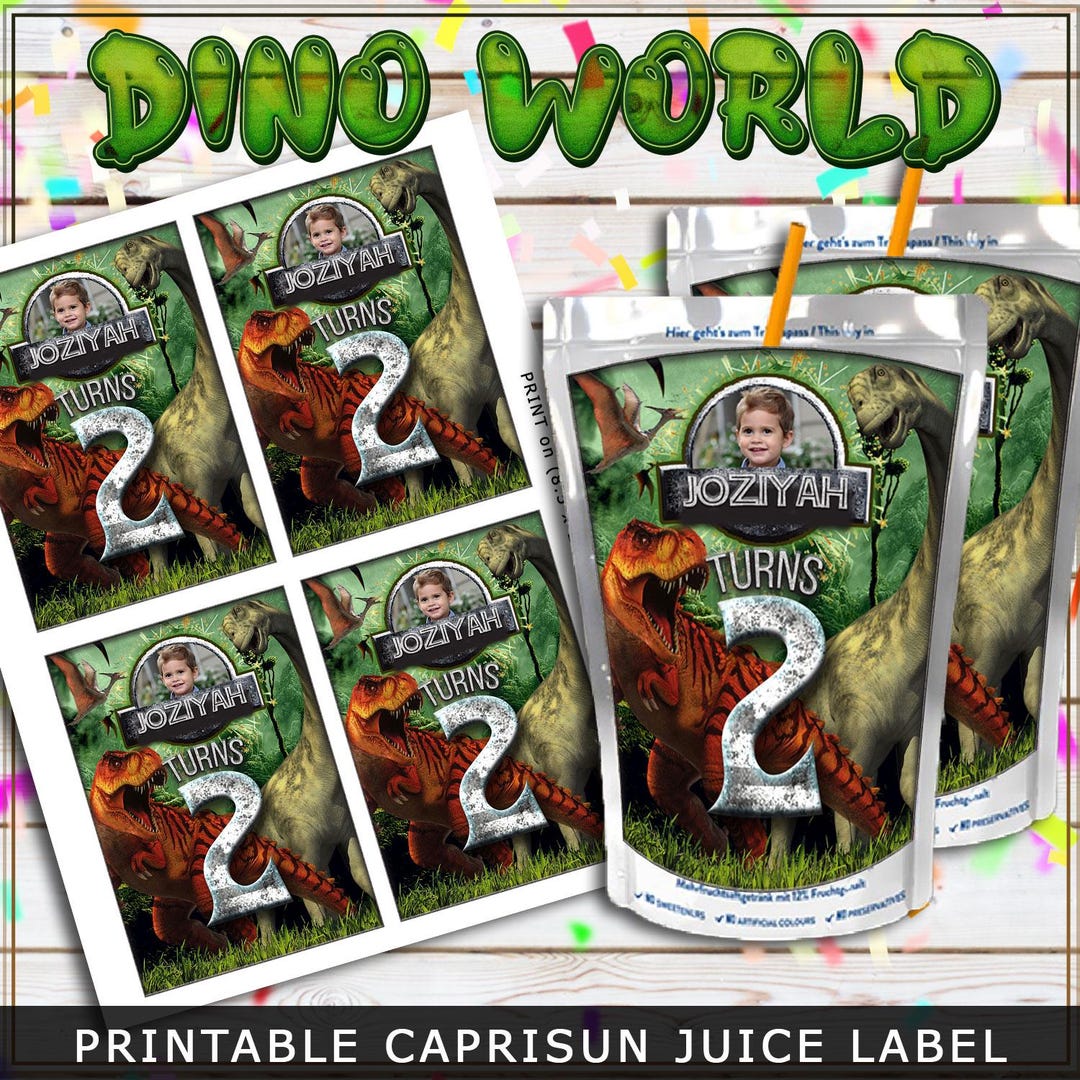 Jurassic Dinosaurs Printable Labels Party Bundle, Personalized Capri ...