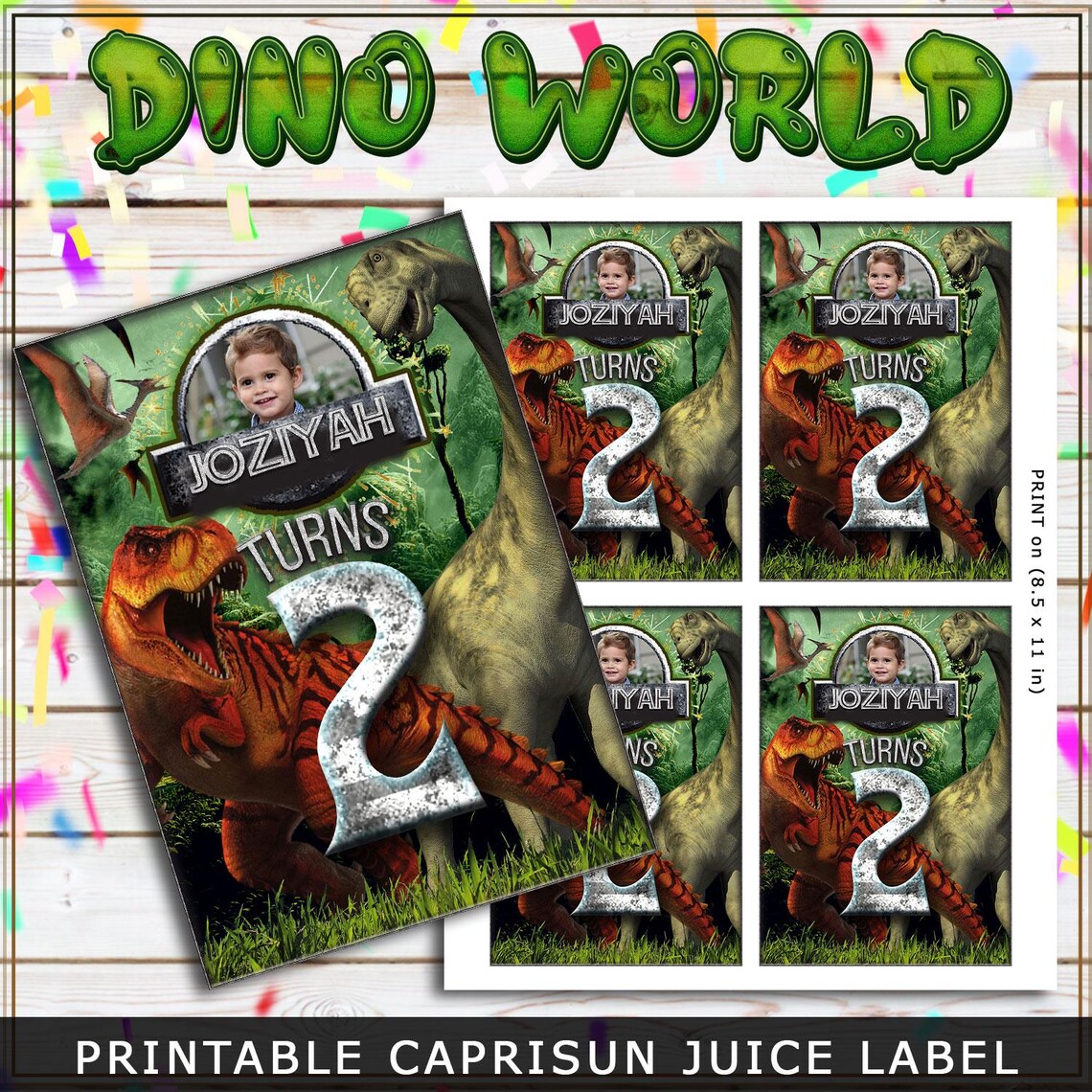 Jurassic Dinosaurs Printable Labels Party Bundle, Personalized Capri ...