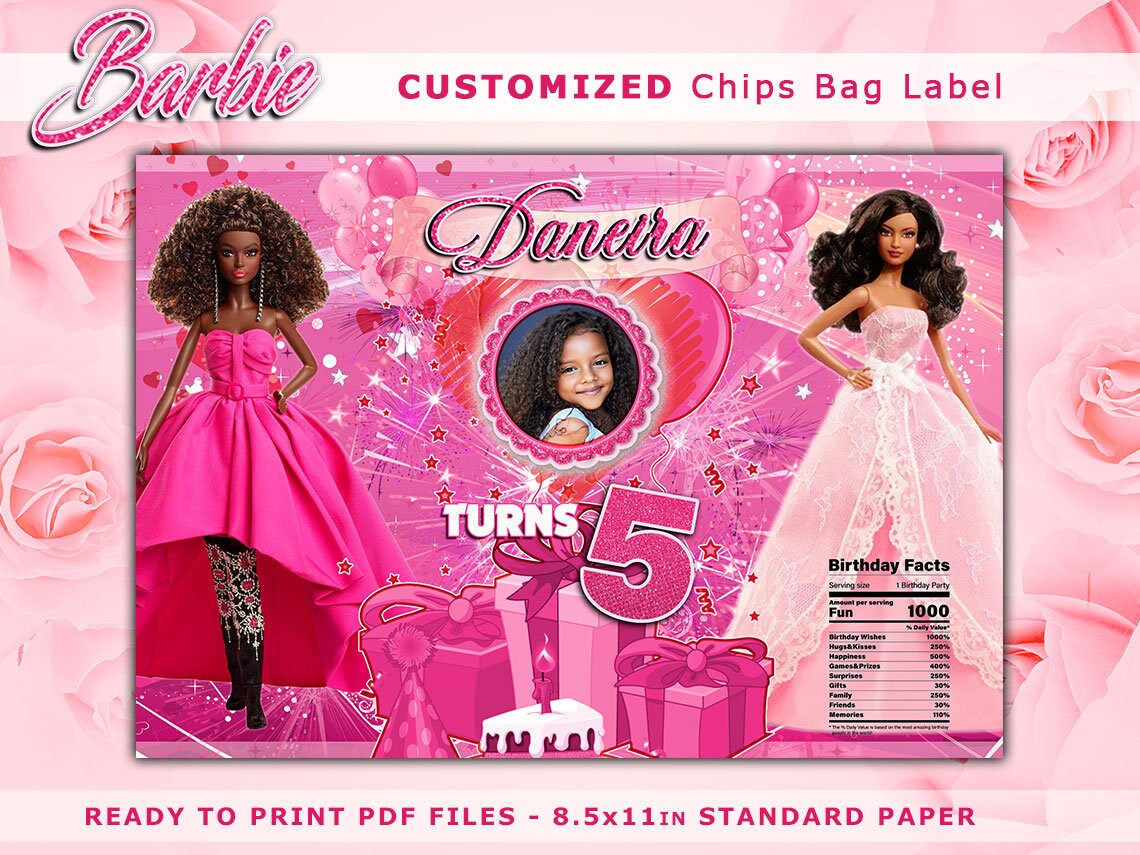 Printable Party Labels and Birthday Video Invitation With Picture - Etsy