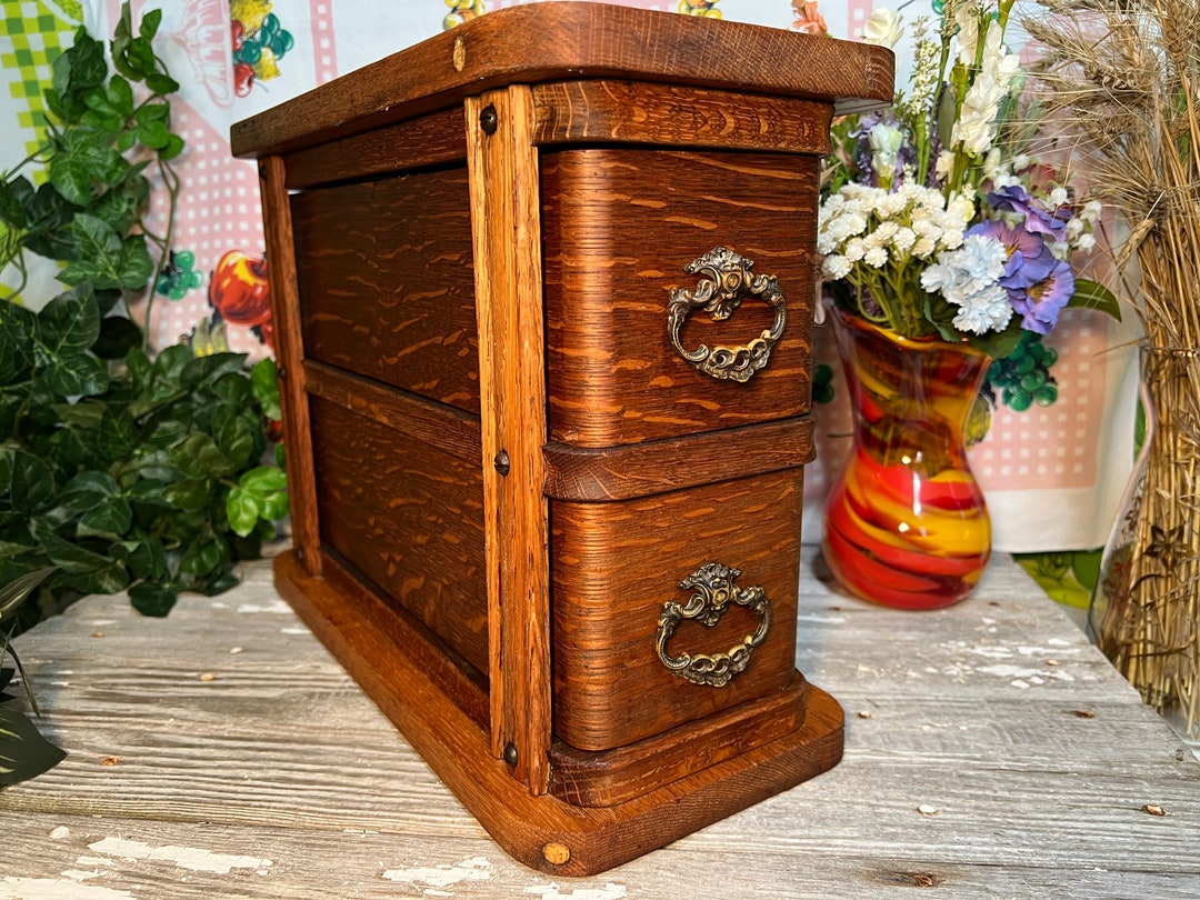 Vintage Wood Sewing Machine Drawers, Set of 2 in Frame With Top ...