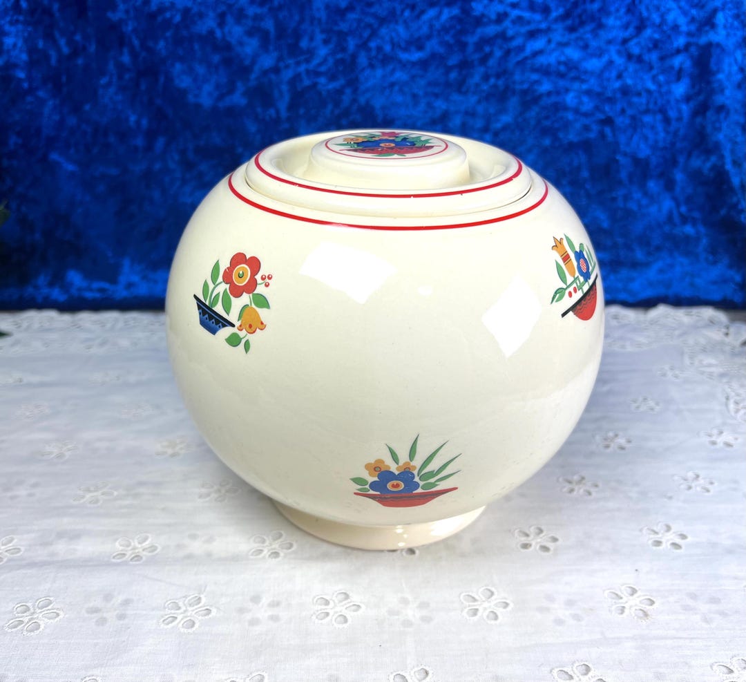 Vintage 1930s-1940s Kitchen Kraft Round Ball Cookie Jar, Homer Laughlin ...