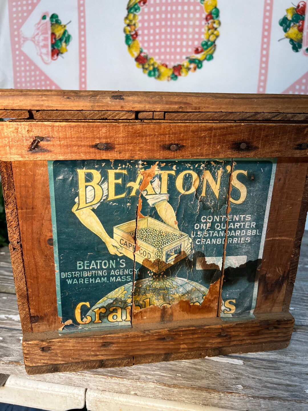 Vintage Cranberry Crate W/lid, Wood Fruit Box, Storage Trays Inside ...
