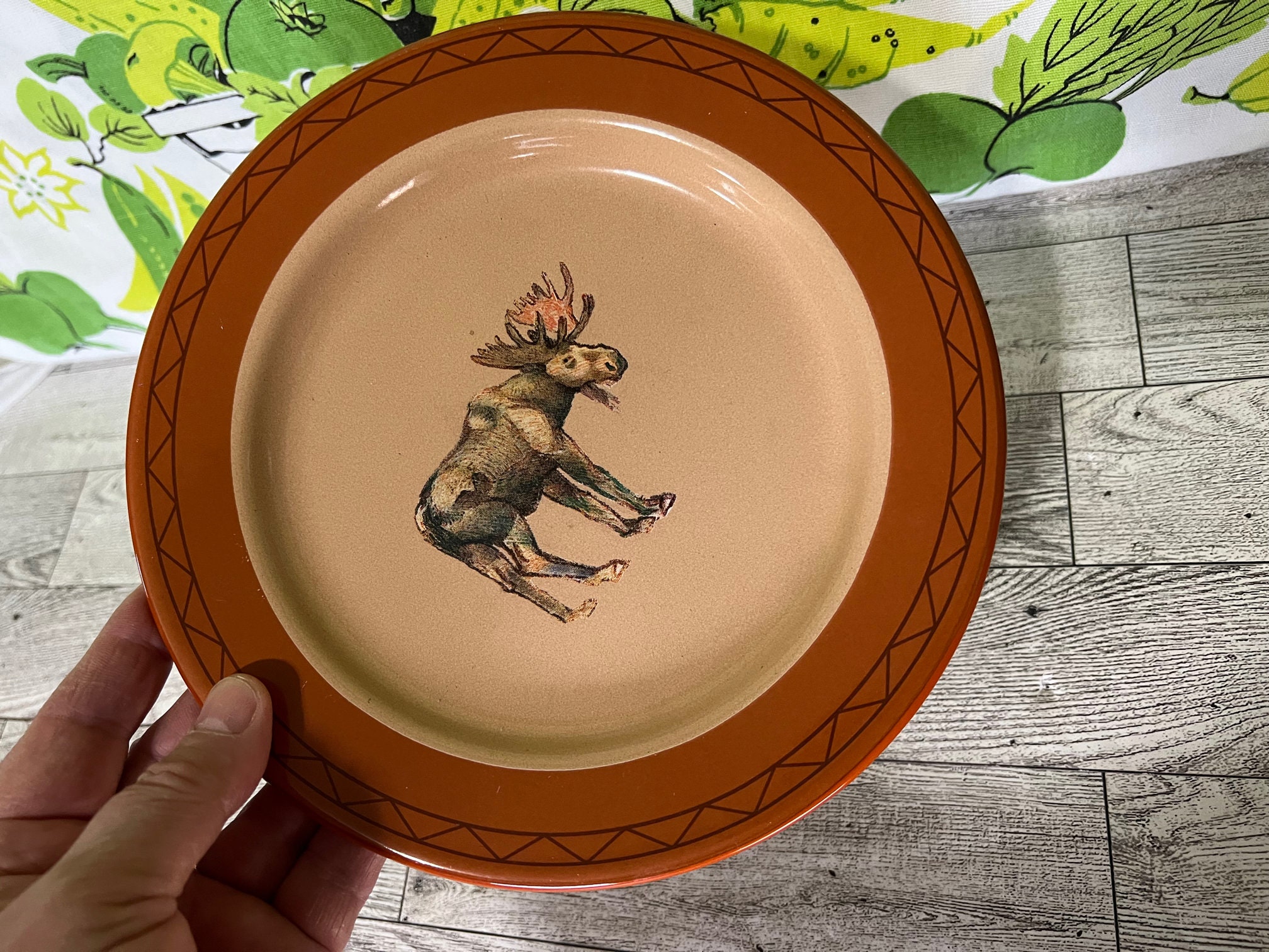 Vintage Rustic Enamel Moose Plate by Marble Canyon Western - Etsy