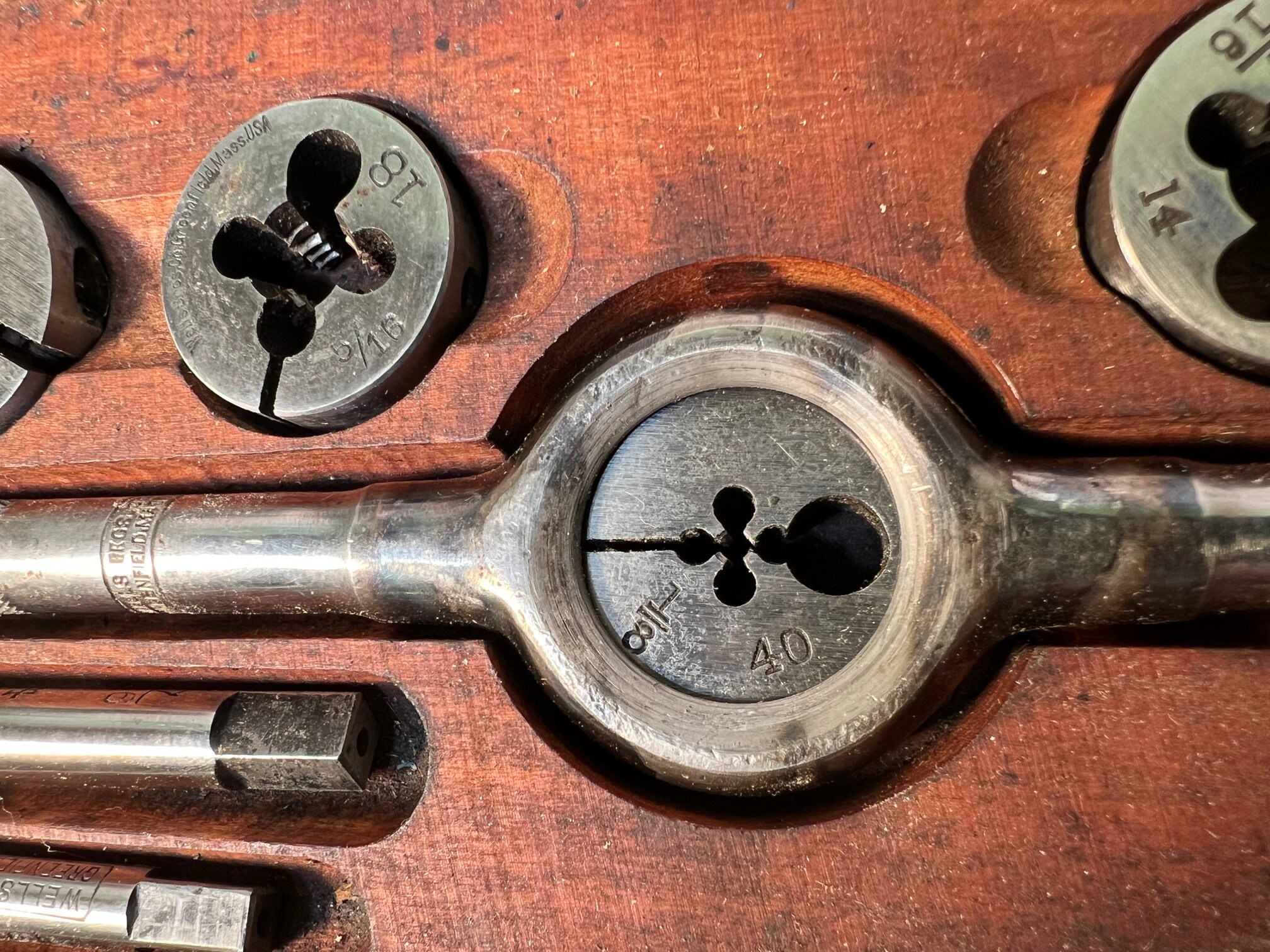 Antique 1890s-1900s Tap Die Tool Set, Wells Brothers Co. Greenfield F6 ...