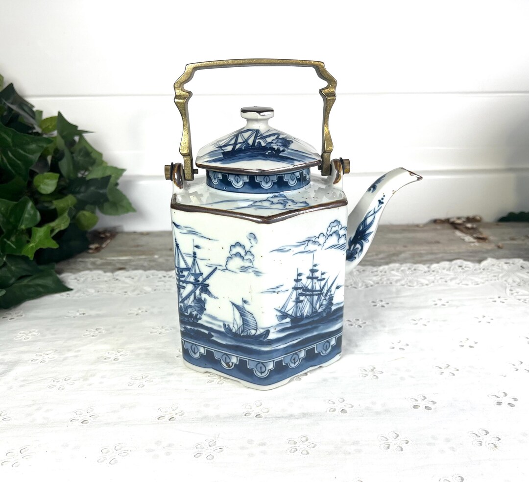 Vintage Hexagon Teapot, Andrea by Sadek, Made in Japan, Lovely Coastal ...
