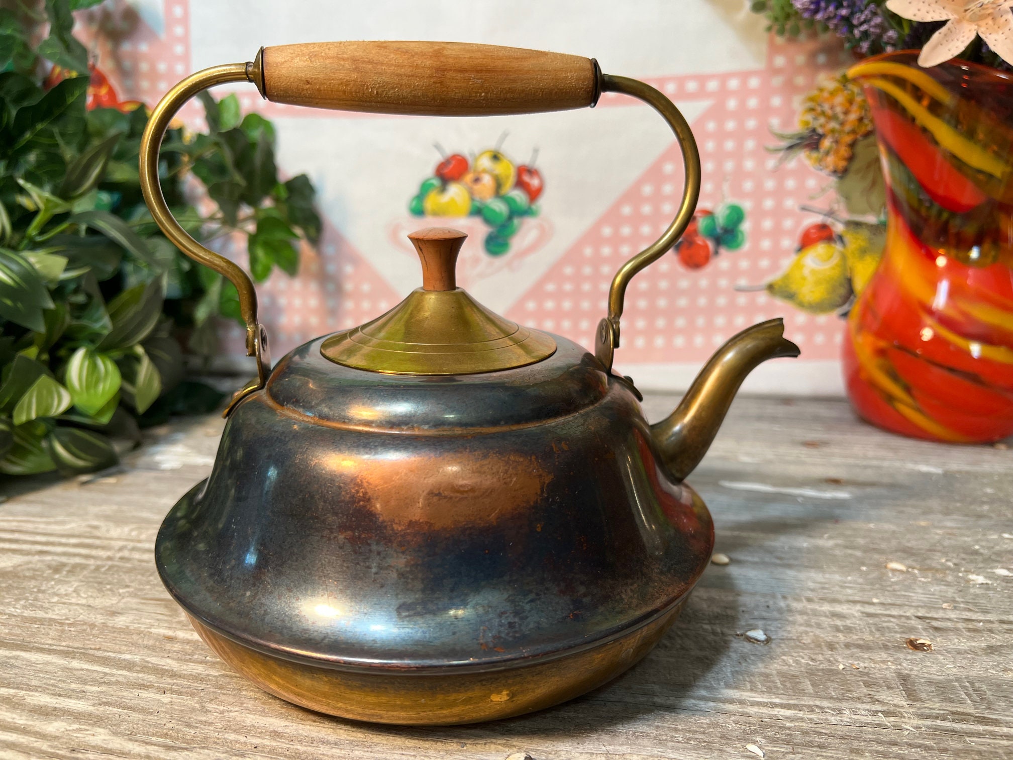 Vintage Holland Brass Kettle Teapot, Small Copper Tea Pot, Beautiful ...