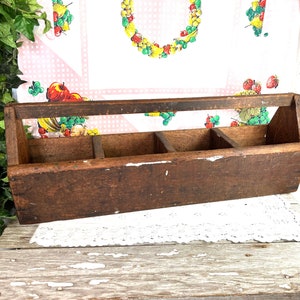 Vintage 25” Wood Tote Tool Box, Handmade Toolbox, Early Primitive ...