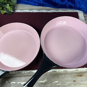 Vintage 1960s Pink Enamelware, Hand Painted Dela-ware by Delano Studios ...