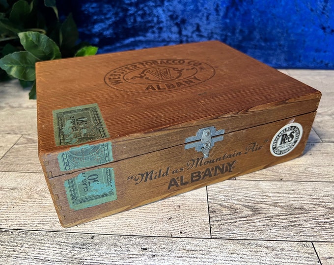 Vintage 1930s Wood Cigar Box Webster Tobacco Co., Albany, Mild as ...