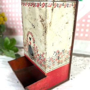 Vintage Metal Matchbox Holder, Wall Mount Match Box Safe, Distressed ...