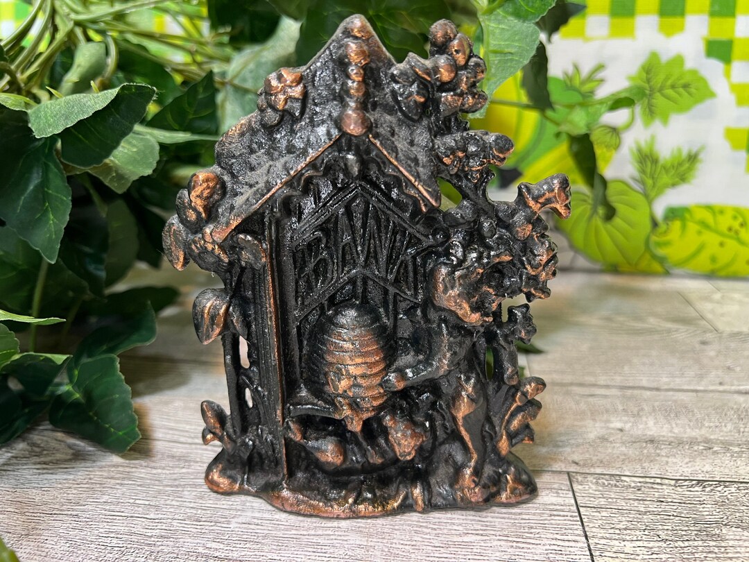 Antique 1880s Cast Iron Coin Bank Honey Beehive, Mother and Baby Bear ...