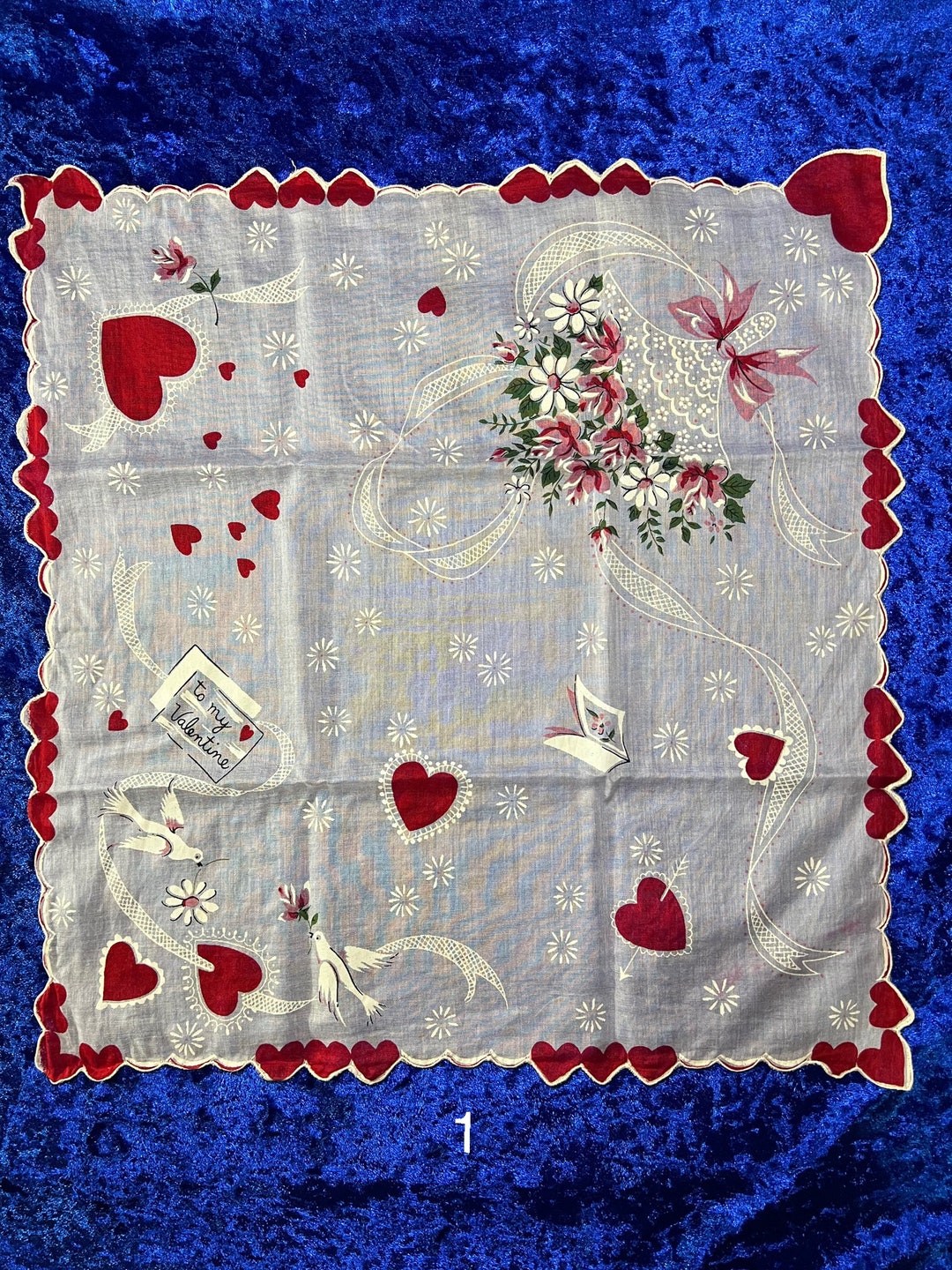Vintage Choice of Heart Handkerchiefs Hankies to Wrap Your Gift ...