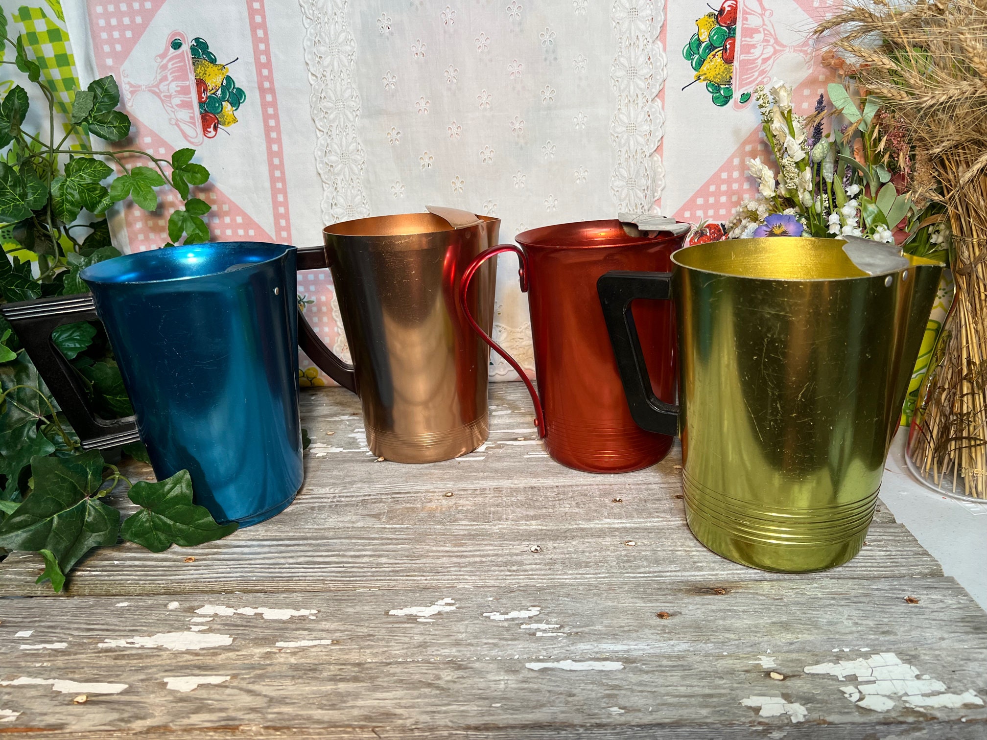 Vintage Aluminum Pitchers, Choose Your Color, Mid Century MCM Anodized ...