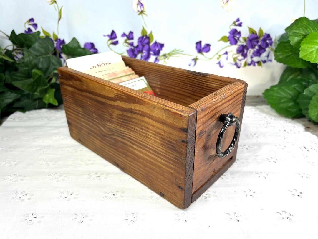 Vintage Handmade Wood Box W/ Handles, Primitive Rustic Country ...