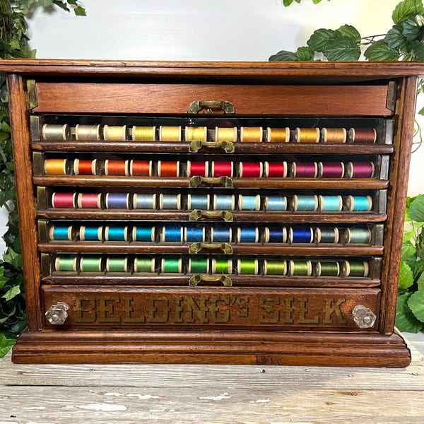 Antique Thread Cabinet - Etsy