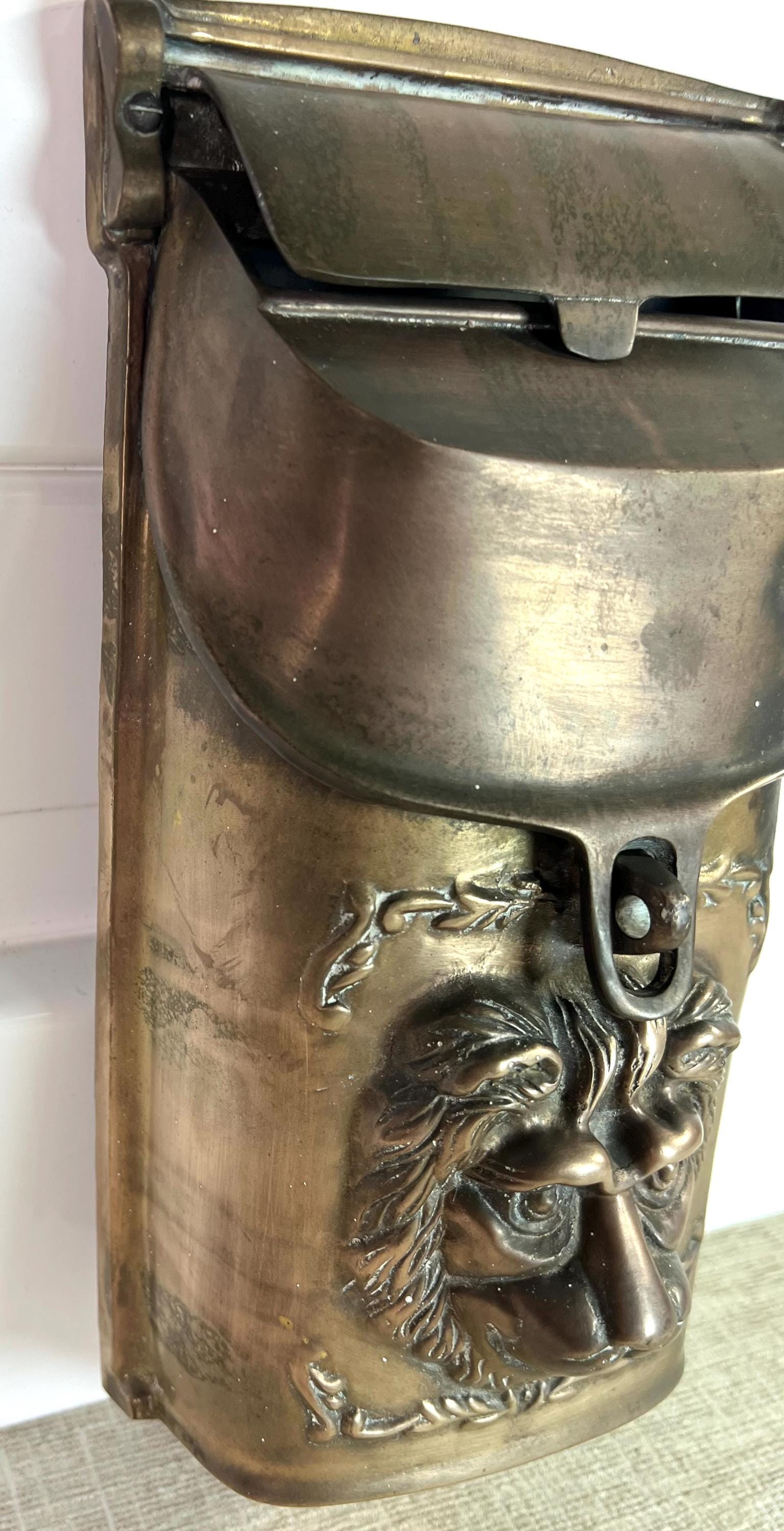 Antique Heavy Brass Mailbox, Early 1900s Wall Mount, Lion Head - Etsy