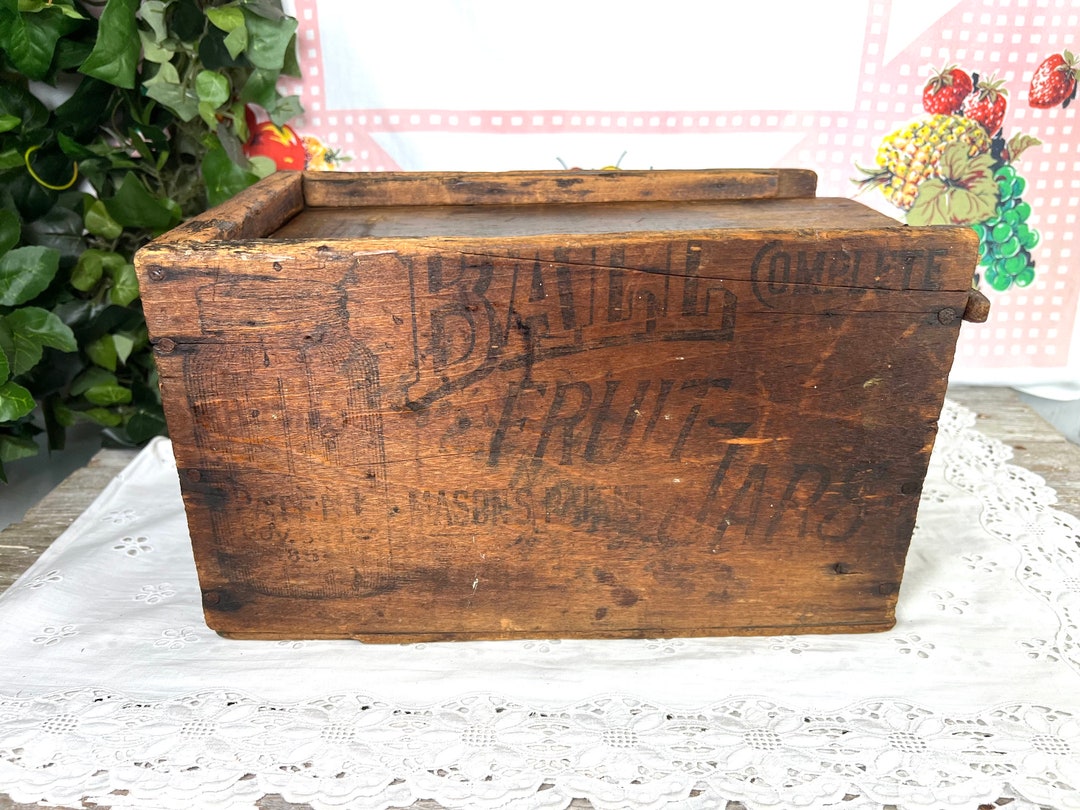 Antique Late 1800s Box Made From Antique Ball Mason Fruit Jar Wood ...