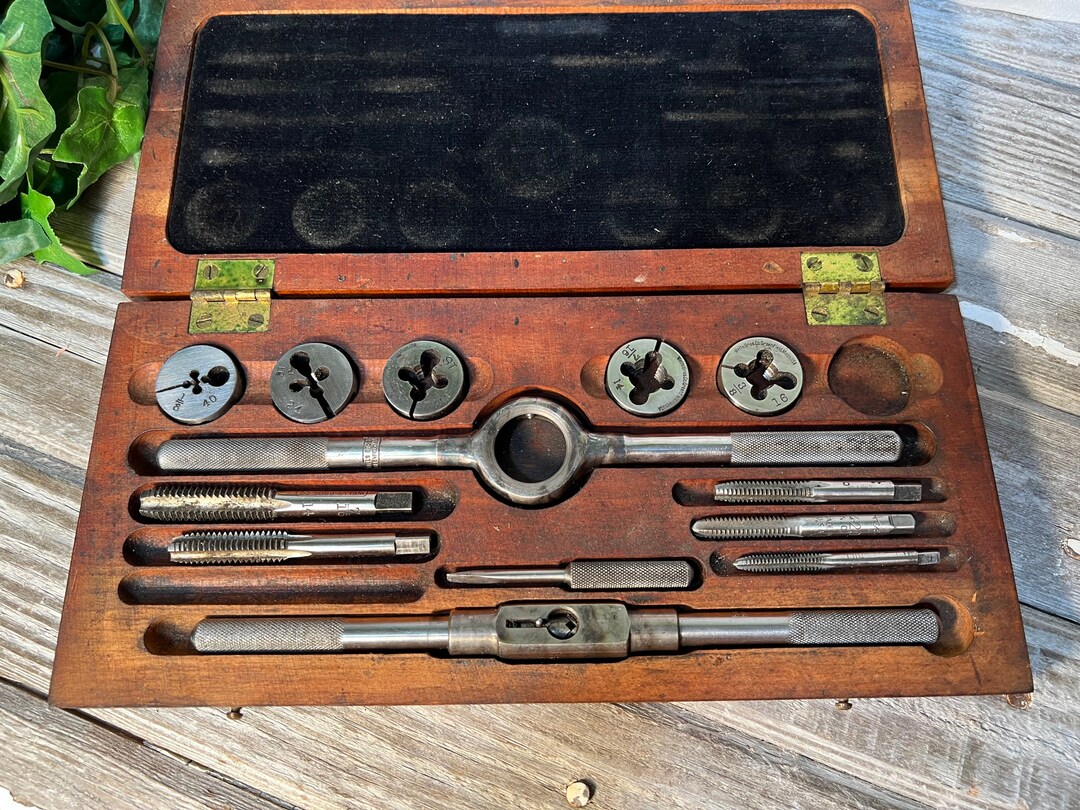 Antique 1890s-1900s Tap Die Tool Set, Wells Brothers Co. Greenfield F6 ...