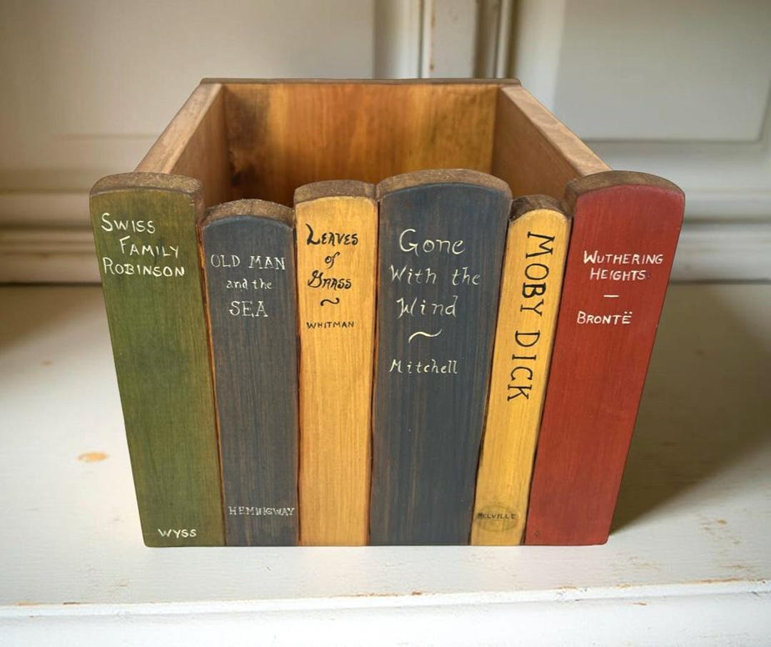 Vintage Book Style Storage Box, Hand Crafted Rustic Country Cottage ...